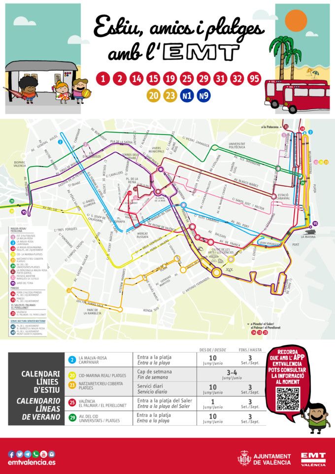 La EMT alarga en verano la Línea 29 hasta el Paseo Marítimo